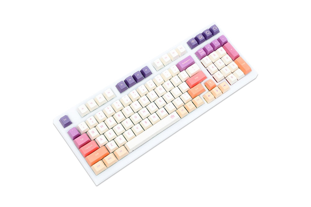 GKs Cloudy Cherry Profile Dye Sub Keycap Set thick PBT for keyboard gh ...