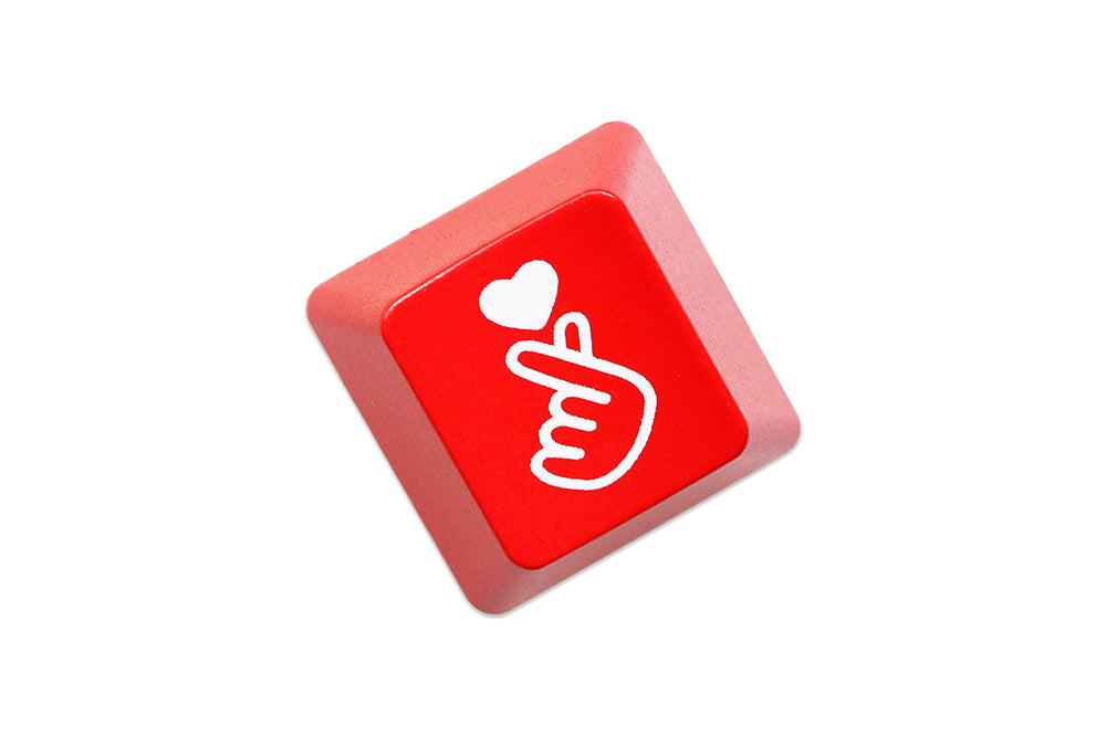 Novelty Shine Through Keycaps Finger Heart Love ABS Laser Etched back ...