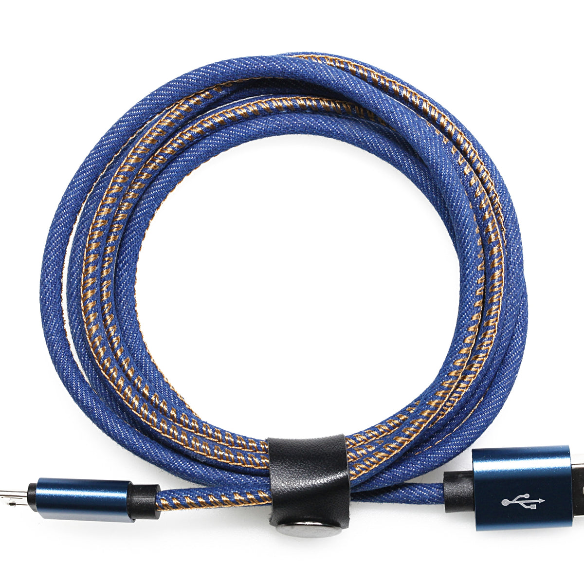 Textile Jean Cloth USB C Micro Cable type c USB 1.6m stright length bl ...