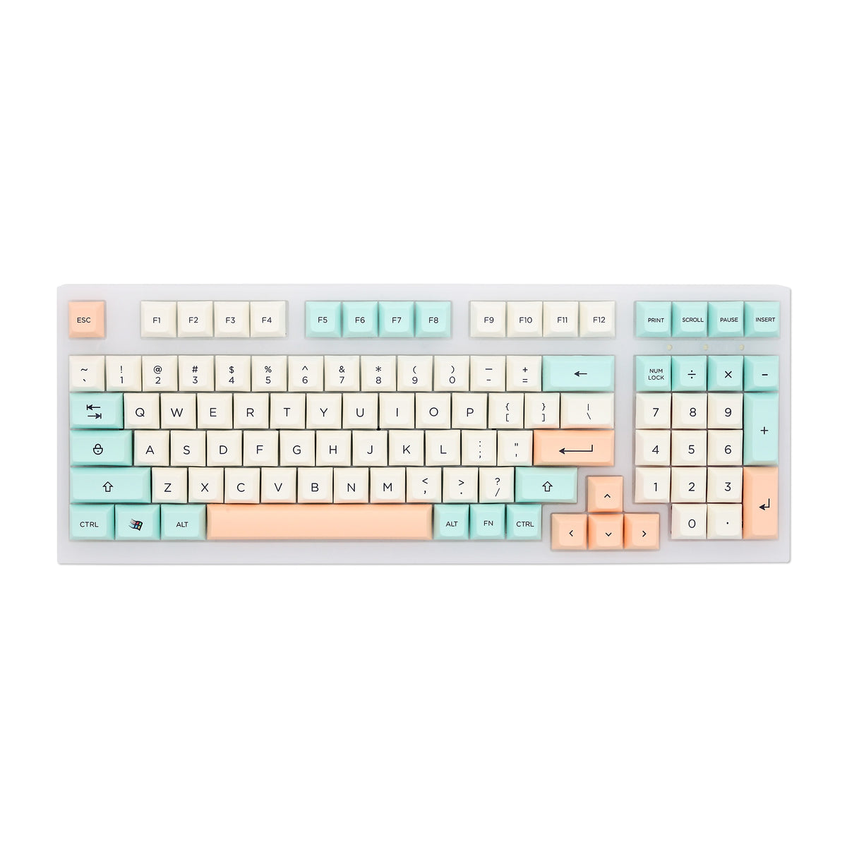 WM Elegant Beige Green Dye Sub Keycap Thick PBT DSA Profile for keyboa ...