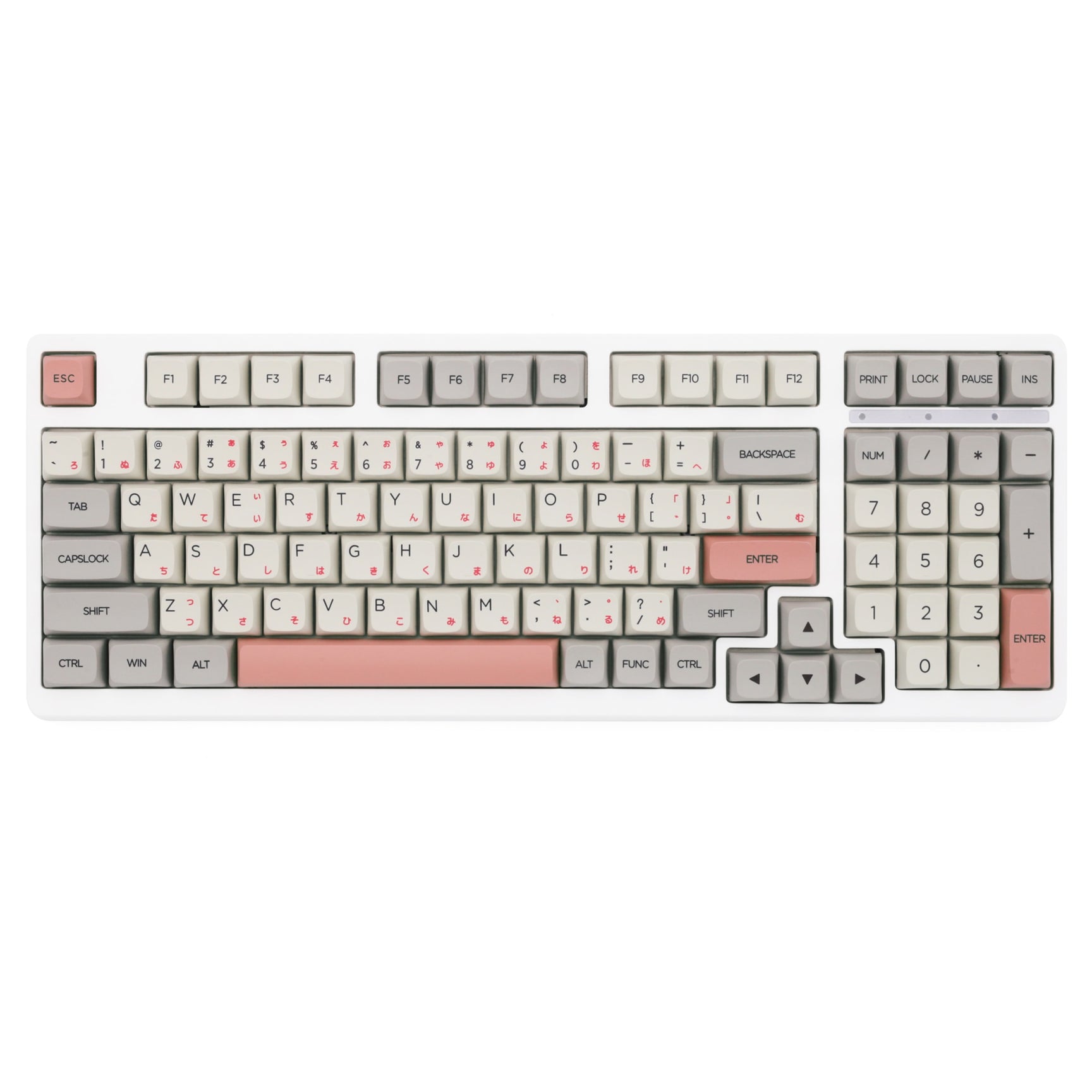 XDA V2 9009 Beige Grey Dye Sub Keycap Set thick PBT for keyboard gh60 ...