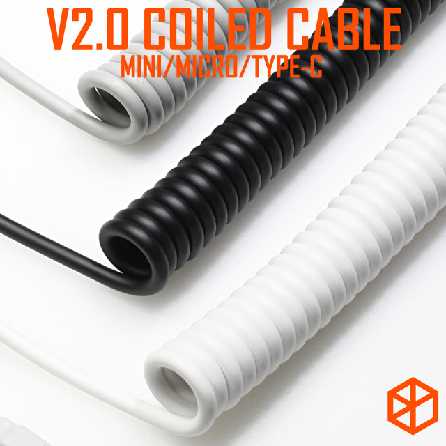 [Wholesale] V2 coiled Cable wire Mechanical Keyboard GH60 USB cable mi ...