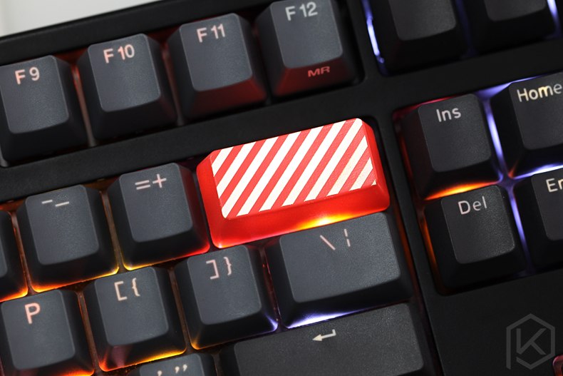 Novelty Shine Through Keycaps ABS Etched, Shine-Through stripe red for ...