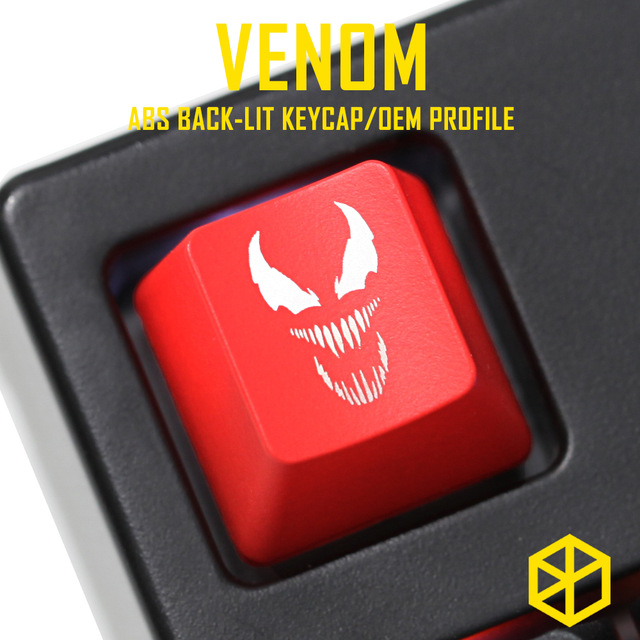 Novelty Shine Through Keycaps ABS Etched, Shine-Through venom superher ...